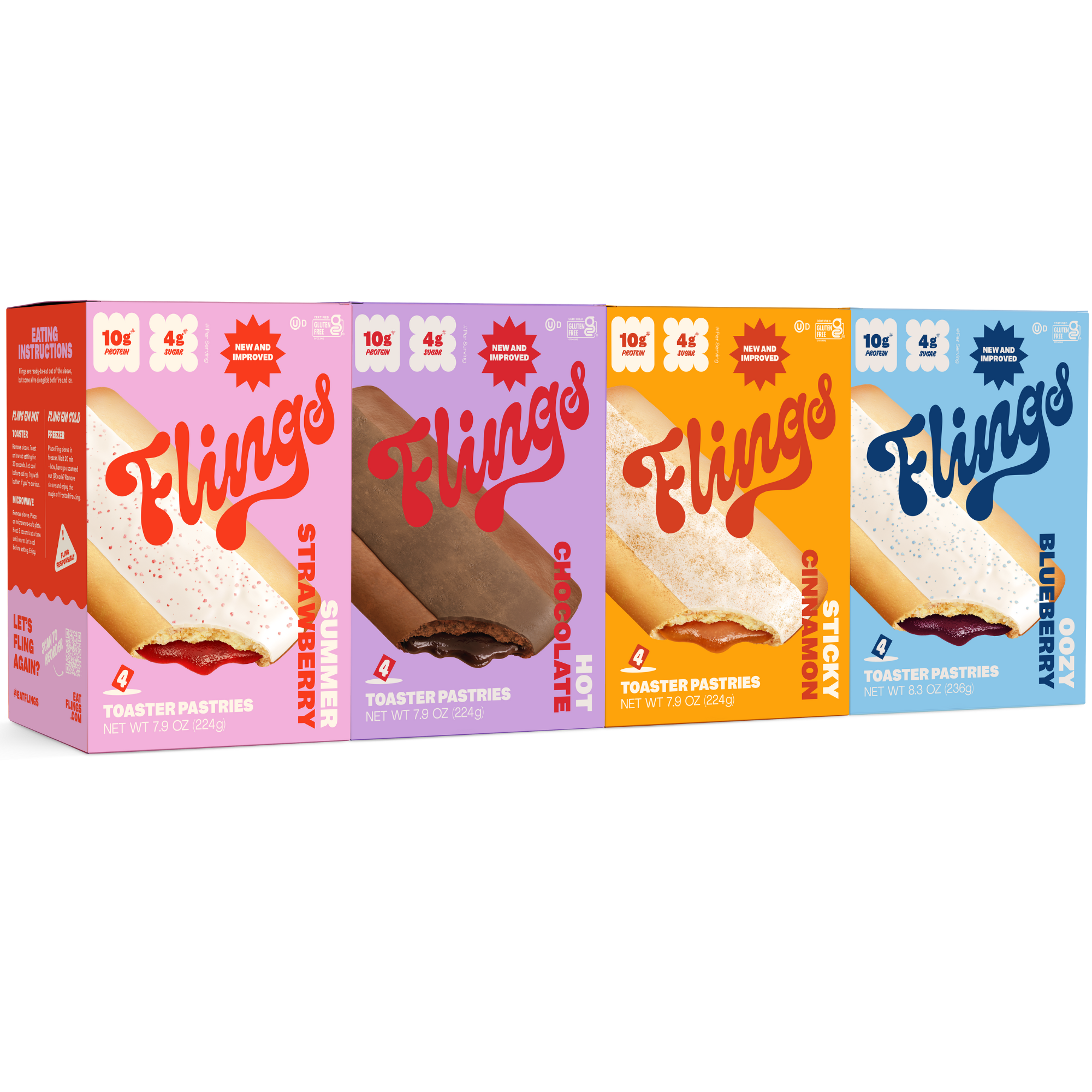 Flings Variety Pack - High Protein, Low Sugar Toaster Pastries