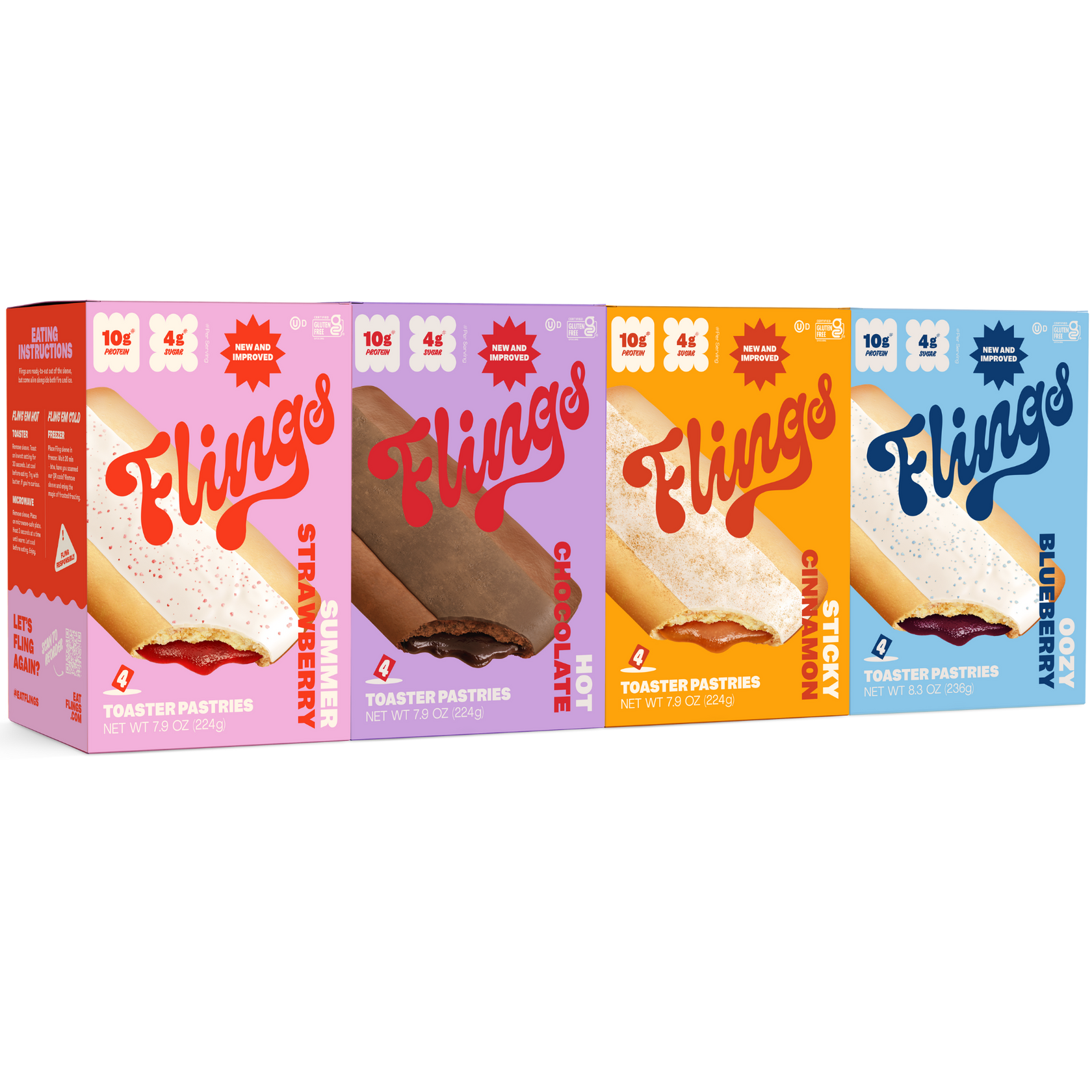 Flings Variety Pack - High Protein, Low Sugar Toaster Pastries