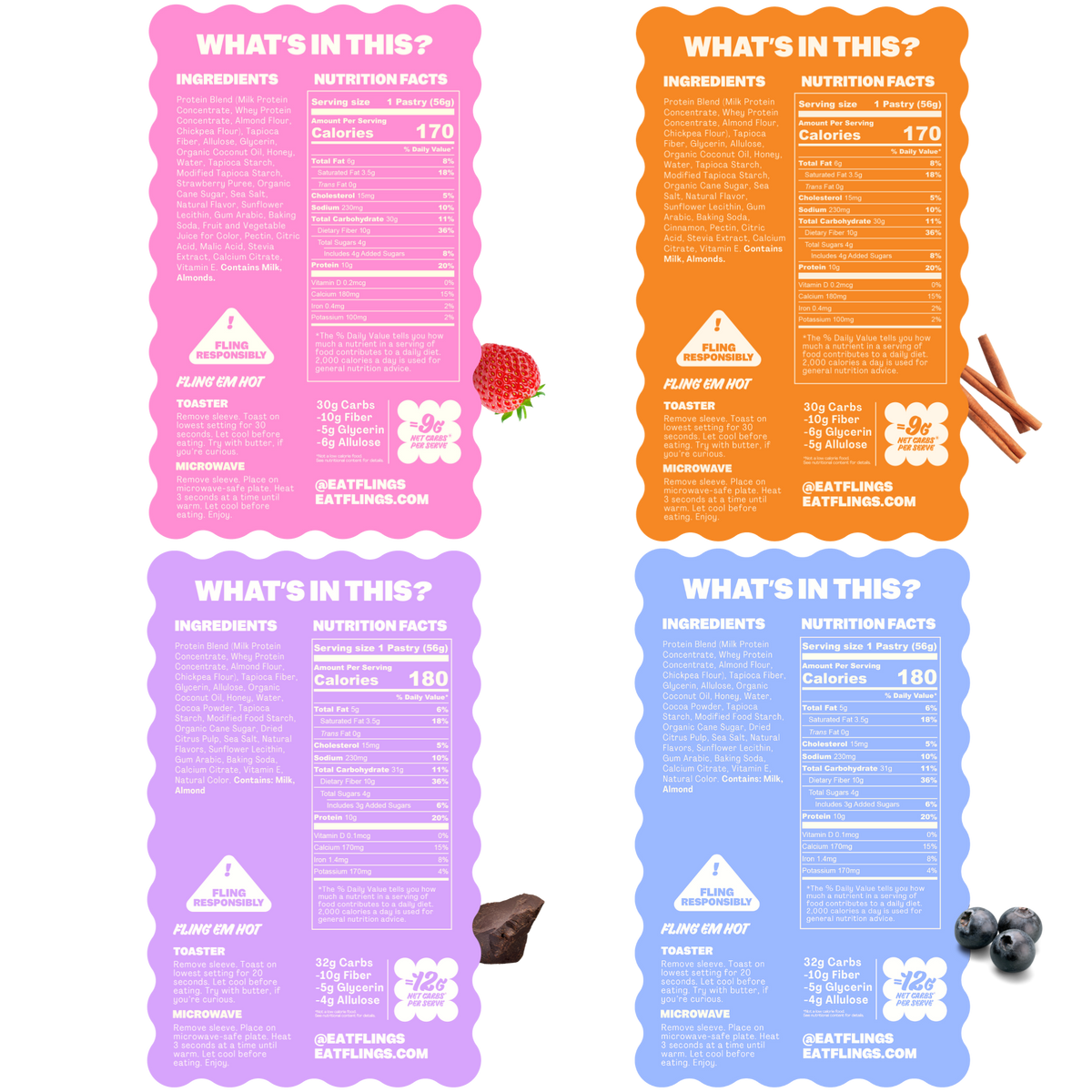 Flings Variety Pack - High Protein, Low Sugar Toaster Pastries