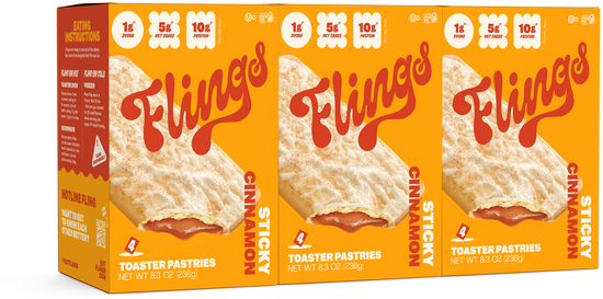 Flings Cinnamon - High Protein, Low Sugar Toaster Pastries