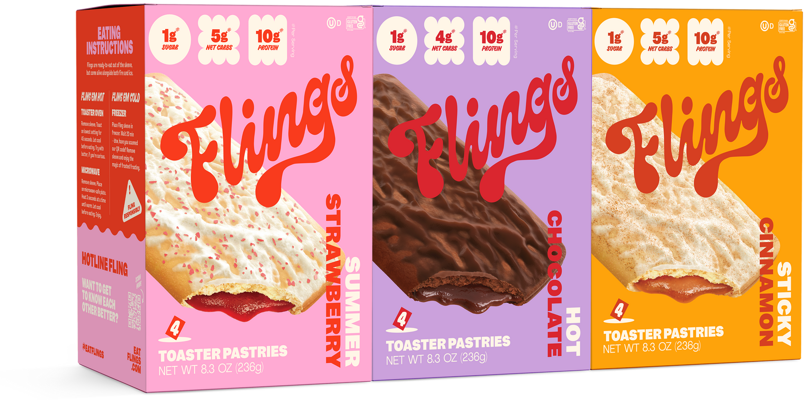 Flings Variety Pack - High Protein, Low Sugar Toaster Pastries