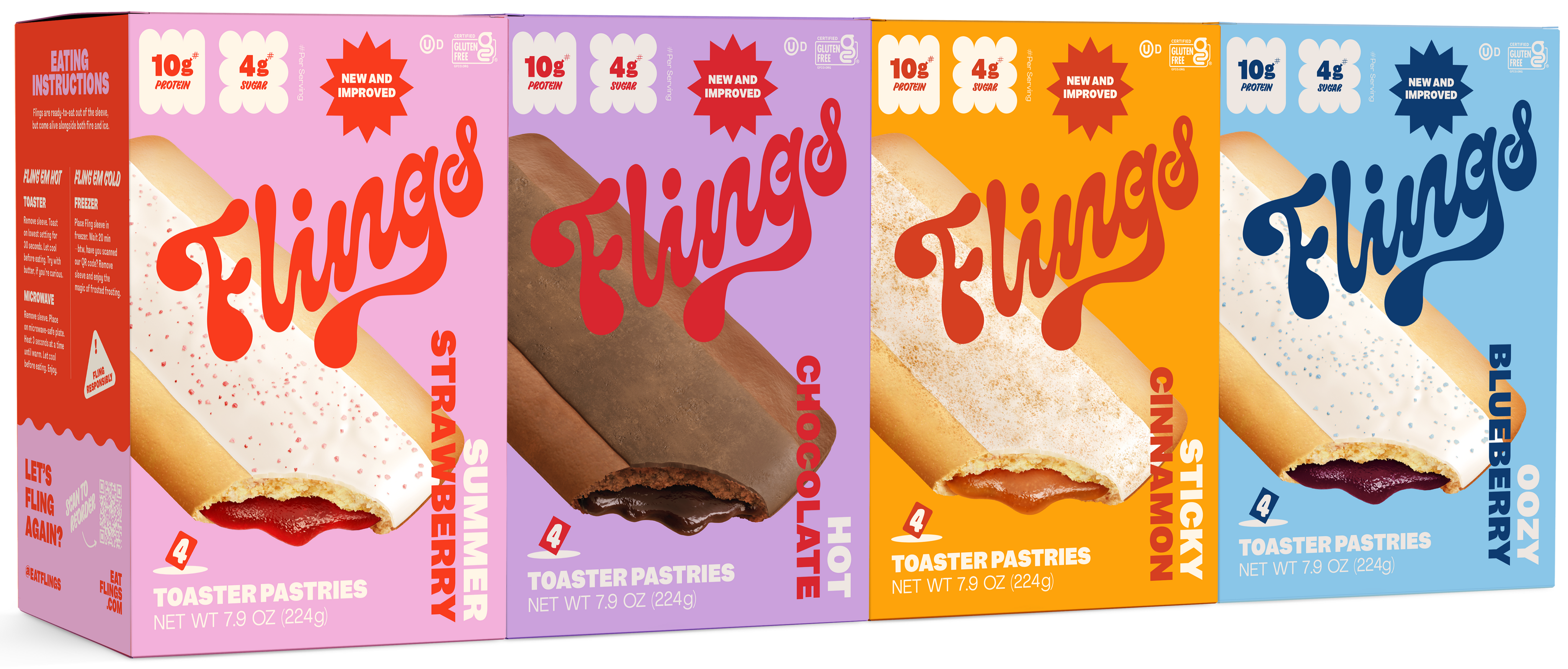 Flings Variety Pack - High Protein, Low Sugar Toaster Pastries